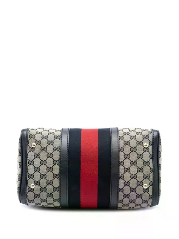 Gucci Medium Gg Canvas Web Joy Boston Bag Satchel - Neutrals