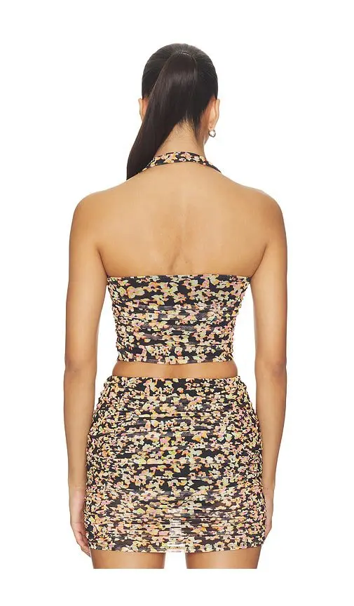 AFRM Aranya Mesh Halter Neck Cropped Top