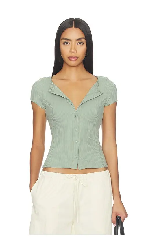 Free People Most Wanted Ribbed Cardigan - Sage