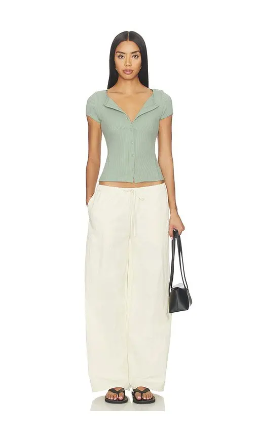 Free People Most Wanted Ribbed Cardigan - Sage