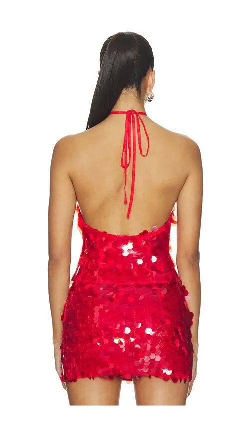 Superdown Celia Halter Top With Sequins