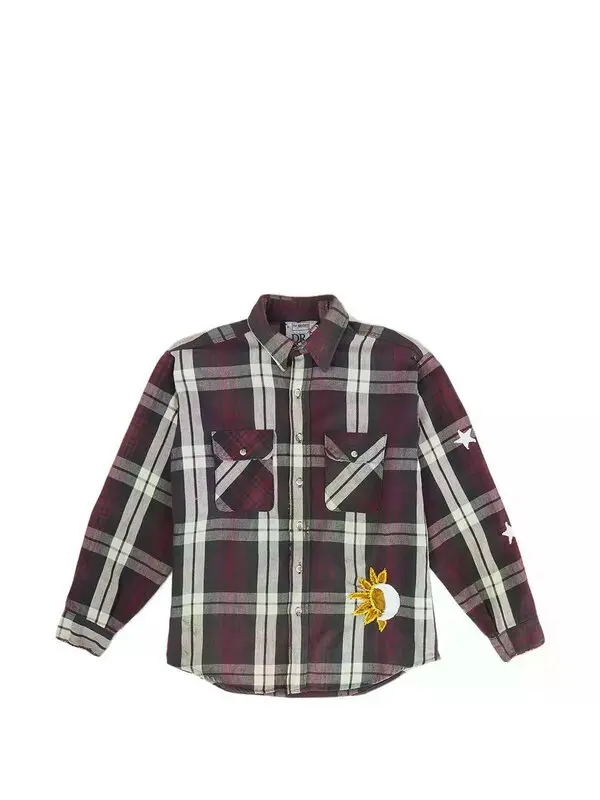 DRX FARMAXY FOR LN-CC Embroidered Check-motif Shirt