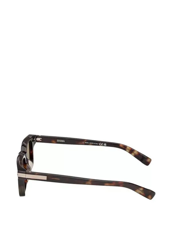 Zegna Rectangle-frame Sunglasses - Brown