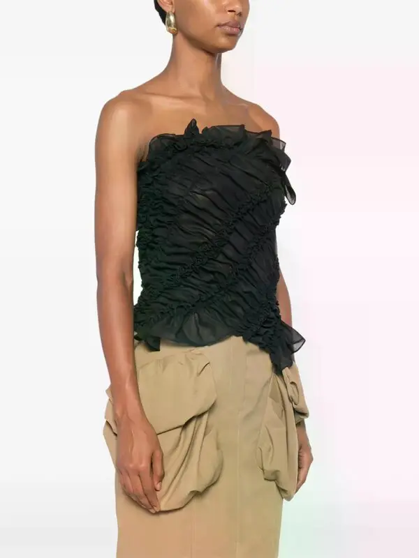 Magda Butrym Asymmetrical Ruffled Bandeau Top