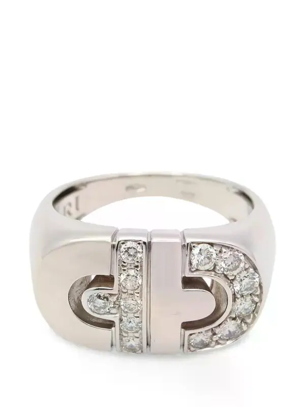 BVLGARI Parentesi 18k White Gold Diamond Ring - Silver