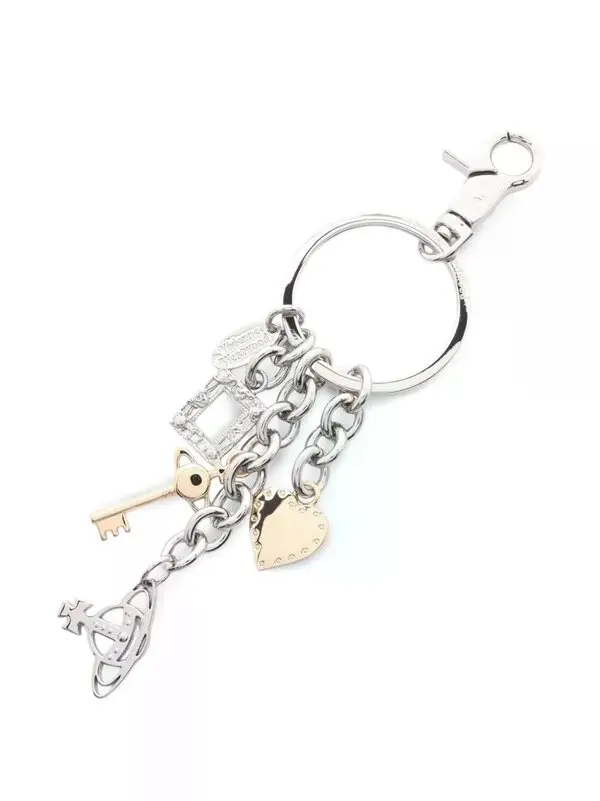 VIVIENNE WESTWOOD Multi-charm Keyring - Silver