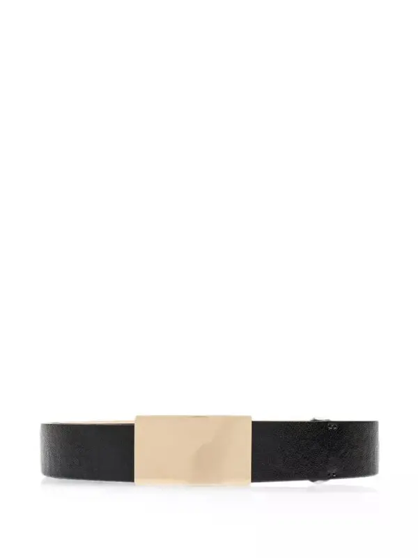 Victoria Beckham Portofino Leather Buckle Belt - Black