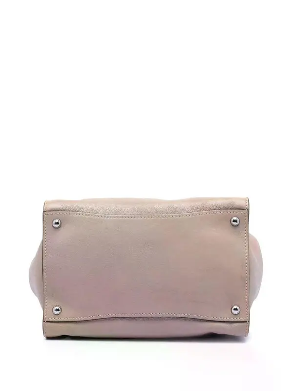 Prada Glace Calf Leather Twin Pocket Double Handle Satchel - Neutrals