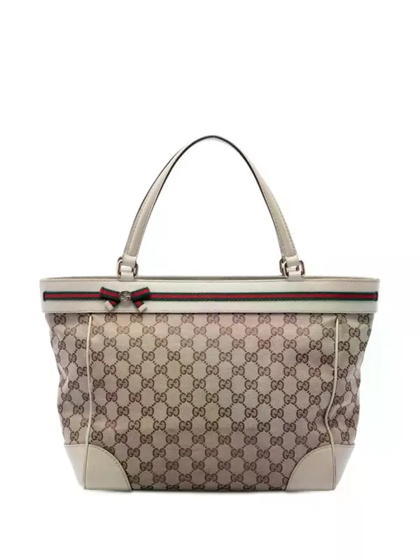 Gucci Gg Canvas Web Mayfair Tote Bag - Neutrals