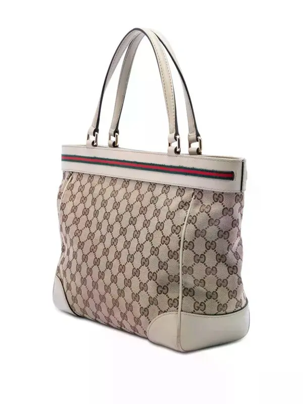 Gucci Gg Canvas Web Mayfair Tote Bag - Neutrals