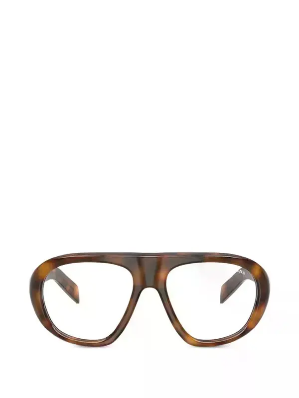 Prada Tortoise Geometric Frame Sunglasses - Brown