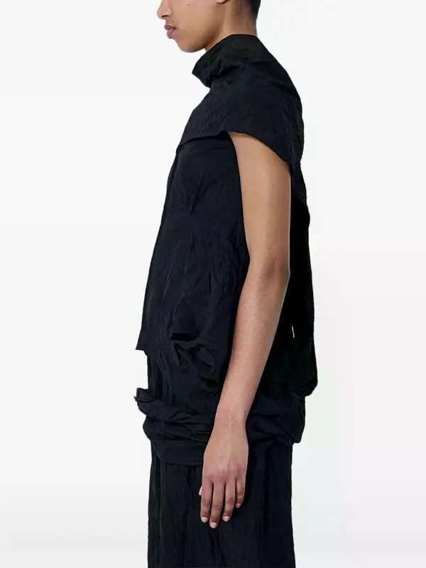 LIMI FEU Cotton Draped Zip-fastening Sleeveless Blouse