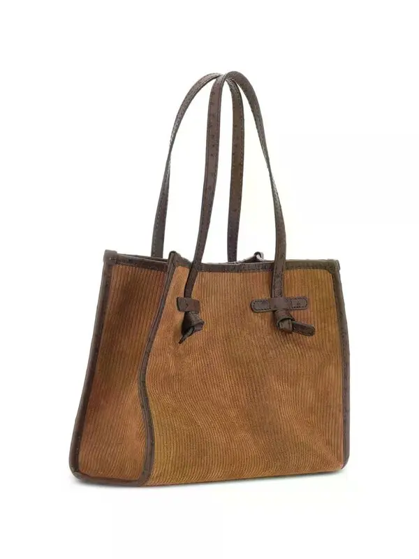 MARCELLA CLUB Marcella Ribbed Shoulder Bag - Brown