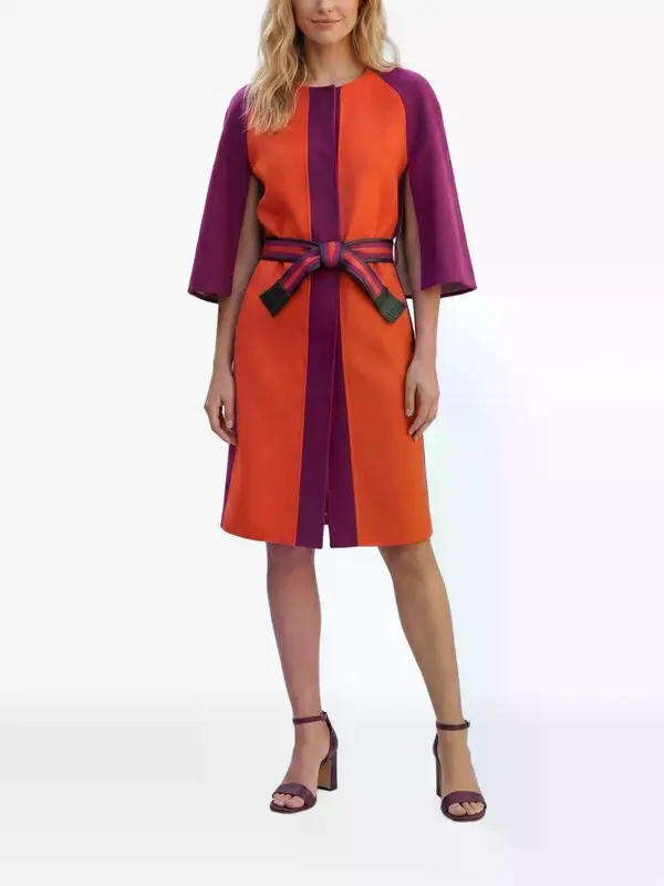 Fendi Belted Cape-sleeve Coat