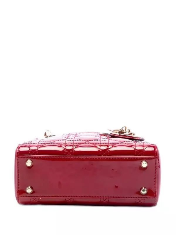 Dior Patent Cannage Lady Satchel - Red