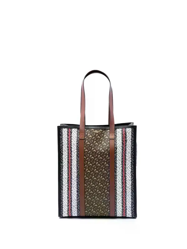 Burberry E-canvas Stripe Vertical Tote Bag