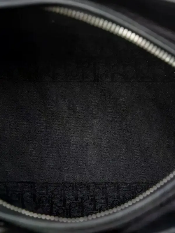 Dior Lambskin Cannage Contrast Stitch Lady Satchel - Black
