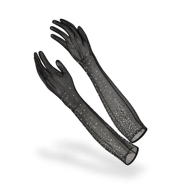 EMPRESS MIMI Astria Sheer Long Gloves - Black