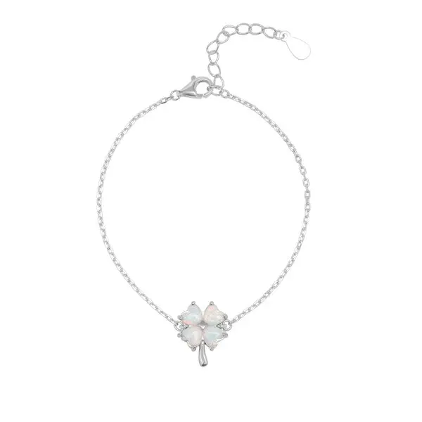 SPERO LONDON Sterling Opal Clover Bracelet - Silver