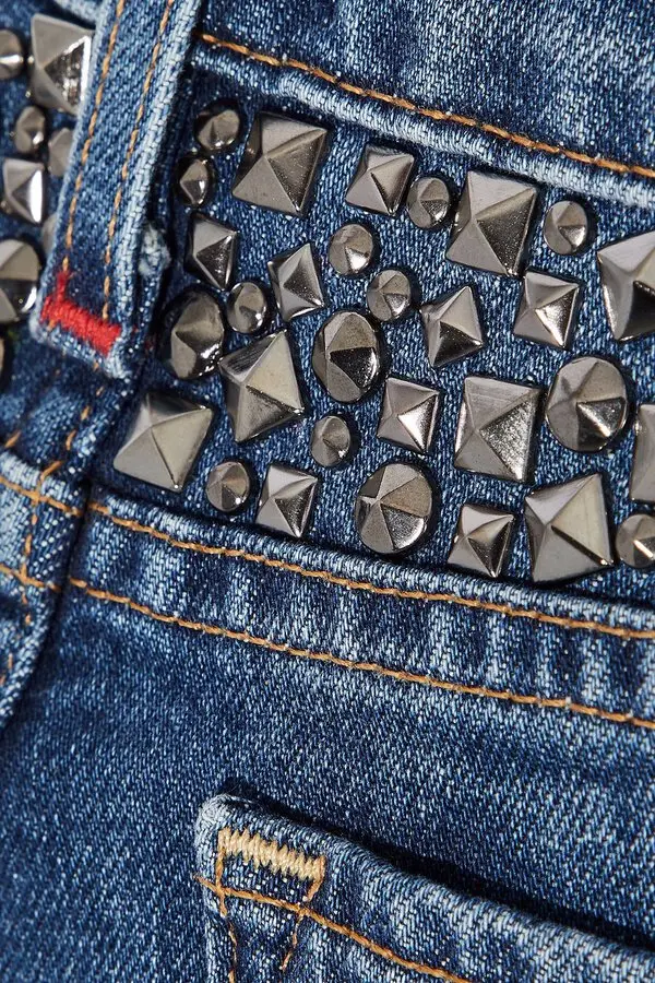 Alice + Olivia Studded Mid-rise Skinny Jeans