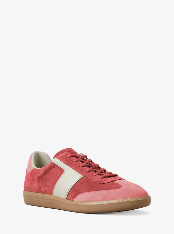 Michael Kors Jovie Suede Color-block Sneakers - Pink