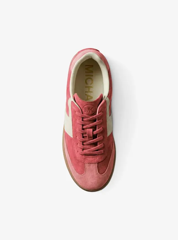 Michael Kors Jovie Suede Color-block Sneakers - Pink