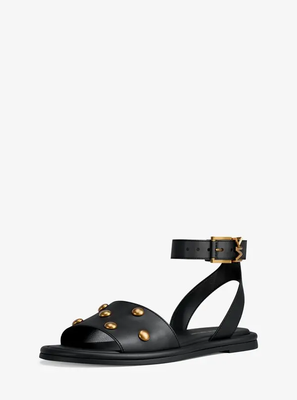 Michael Kors Rosetta Studded Leather Sandal - Black