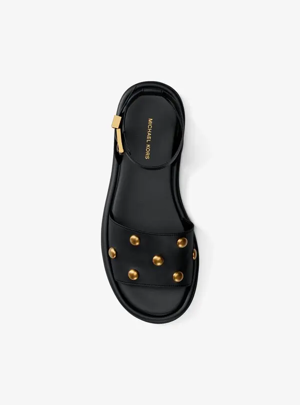 Michael Kors Rosetta Studded Leather Sandal - Black