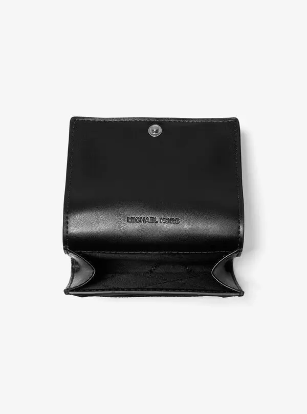Michael Kors Hudson Signature Logo Wallet In By - Black
