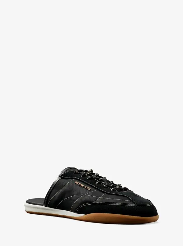 Michael Kors Nolan Nylon And Suede Mule - Black
