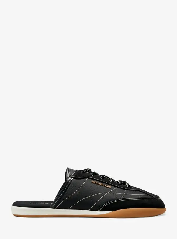 Michael Kors Nolan Nylon And Suede Mule - Black