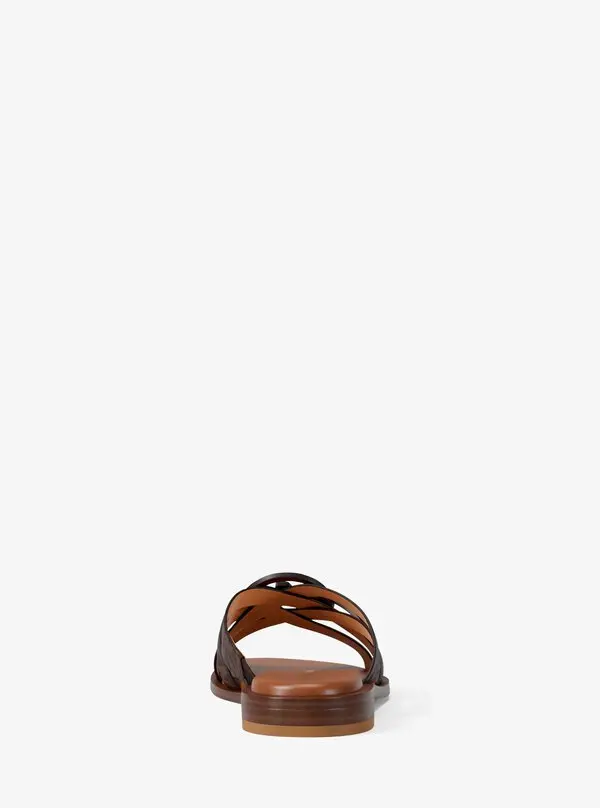 Michael Kors Erika Logo And Leather Criss-cross Sandals