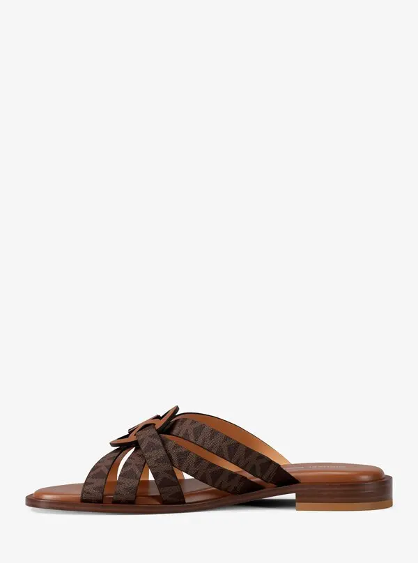 Michael Kors Erika Logo And Leather Criss-cross Sandals