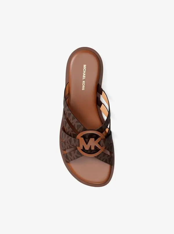 Michael Kors Erika Logo And Leather Criss-cross Sandals