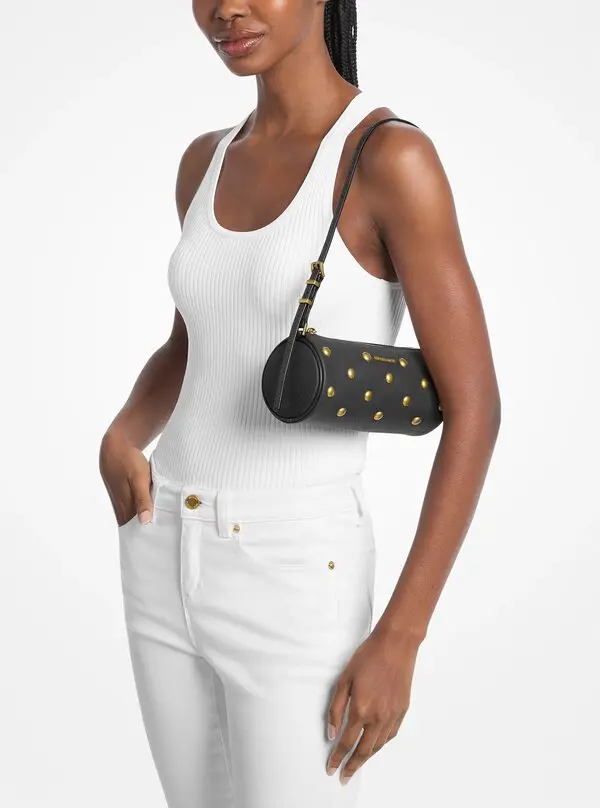 Michael Kors Izzy Small Studded Barrel Pochette - Black