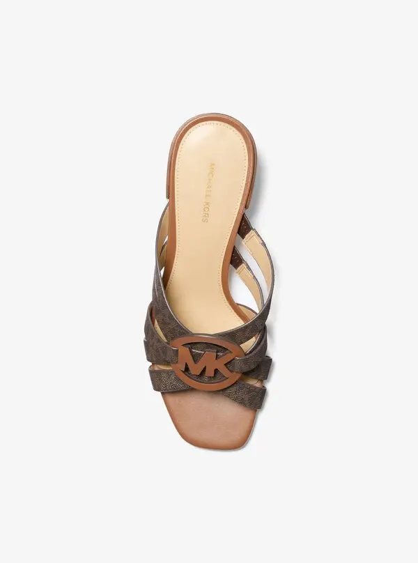 Michael Kors Erika Signature Logo Mid Heel Sandals
