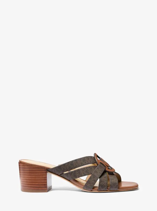 Michael Kors Erika Signature Logo Mid Heel Sandals