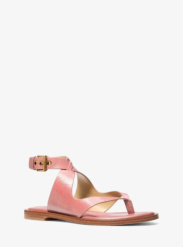 Michael Kors Irene Leather Thong Sandal - Pink