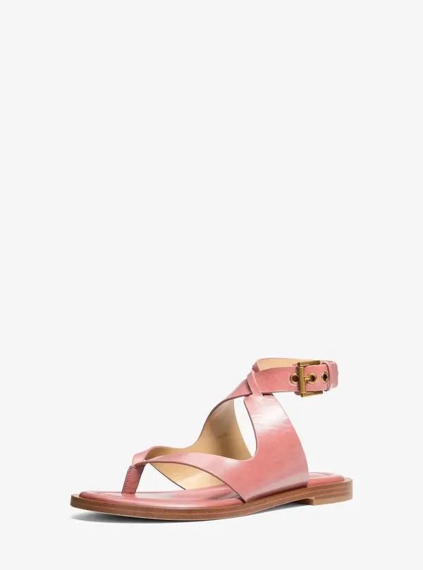 Michael Kors Irene Leather Thong Sandal - Pink