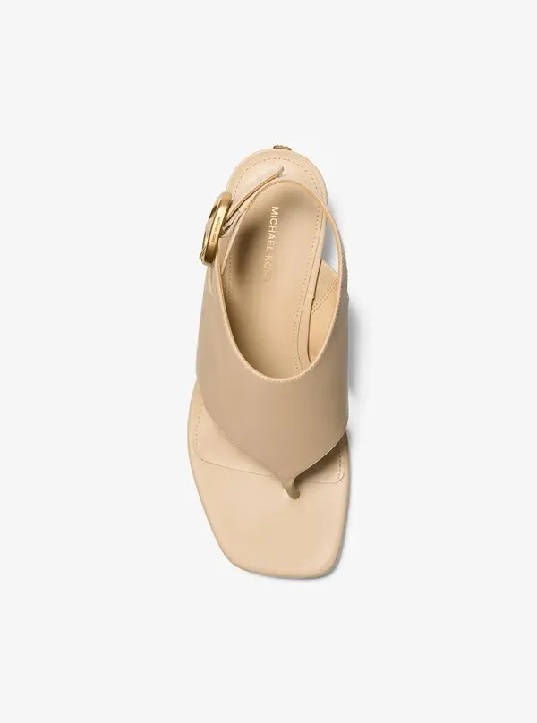 Michael Kors Kya Leather Thong Sandal - Natural