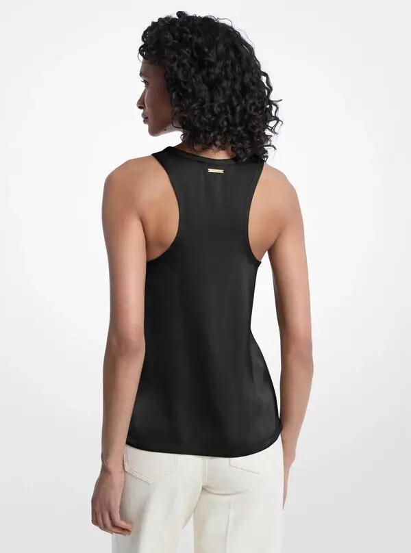 Michael Kors Satin Racerback Tank Top - Black