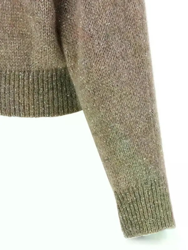 Brunello Cucinelli Diamante Sequin Embellished Sweater