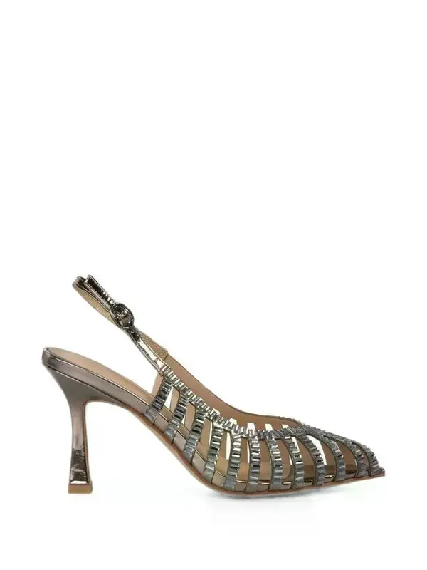 ALMA EN PENA Crystal-embellished Cage-style Pumps - Silver