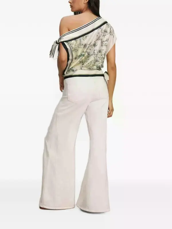 Veronica Beard Floral Print One-shoulder Top