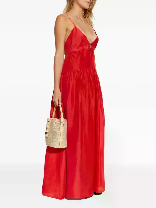 Tory Burch Double T-detail Pleated Maxi Dress