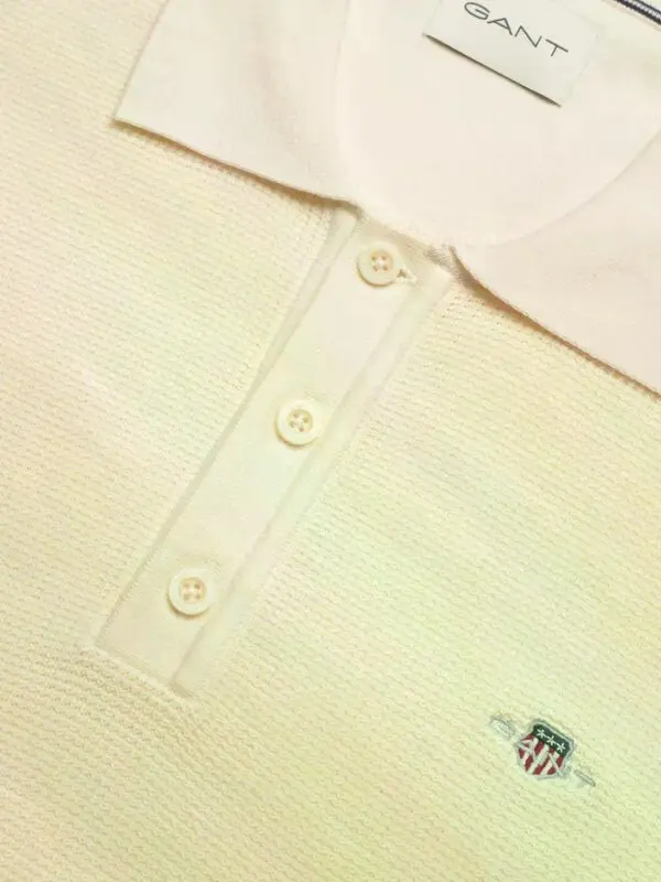 Gant Waffle-knit Embroidered-logo Polo Shirt