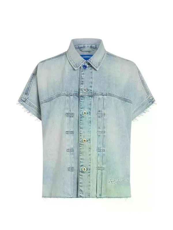 Karl Lagerfeld Acid Wash Denim Jacket - Blue