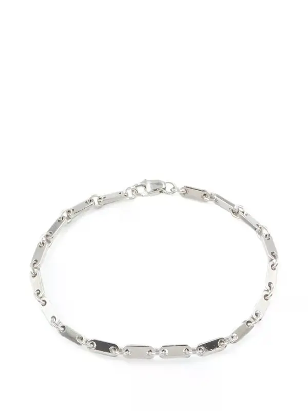Cartier 18k White Gold Figaro Link Bracelet - Silver