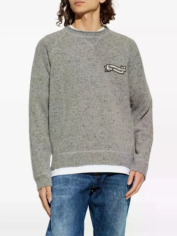 Dsquared2 Logo Patch Flecked Sweater