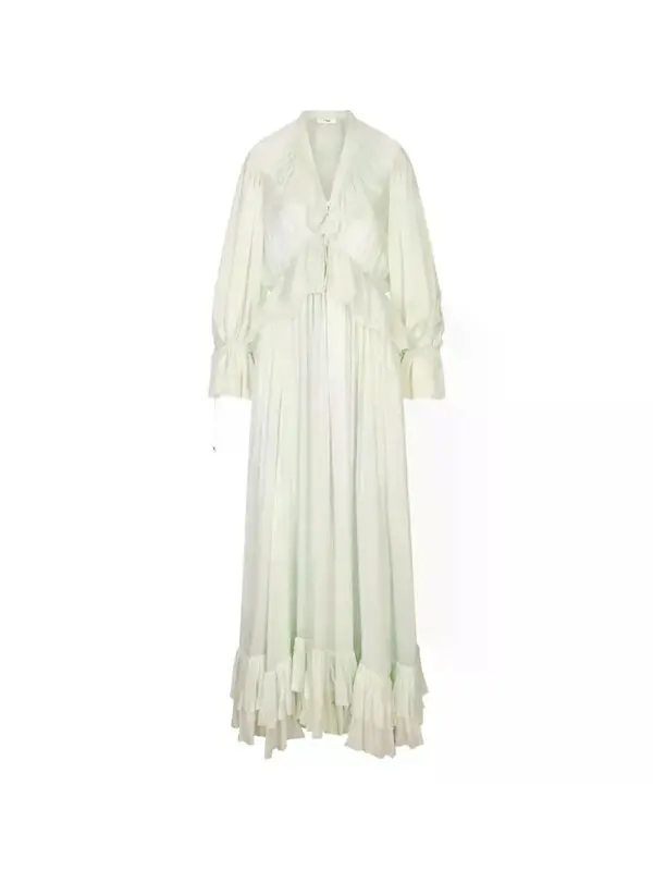 Chloé Ruffled Silk-charmeuse Maxi Dress